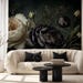 Dark Gothic Peony Floral Peel and Stick Wallpaper, Victorian Baroque ...