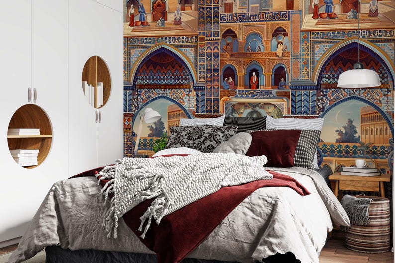 Ethnic Moroccan Style Wallpaper, Marrakesh Style Wall Art , Authentic ...