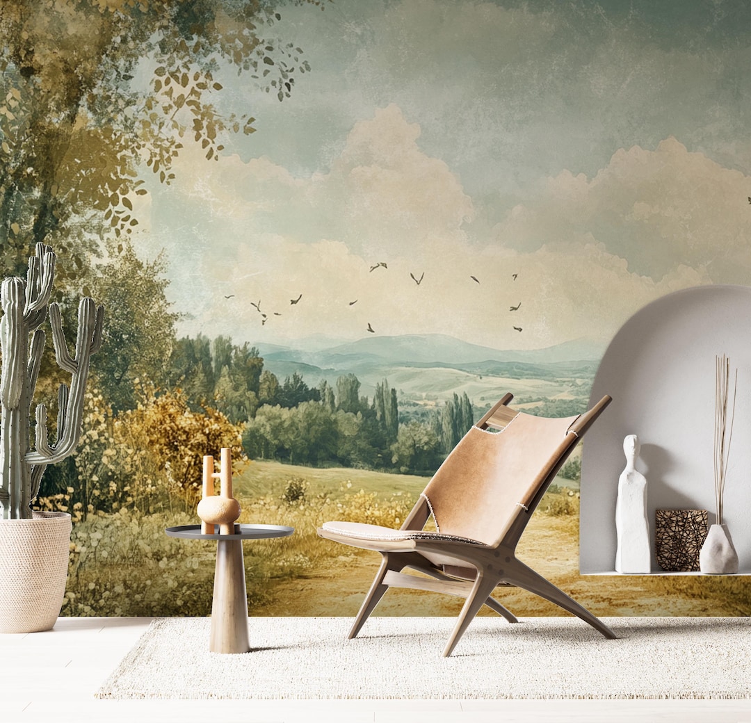 Vintage English Countryside Murals Wallpaper, Oil Painting Rural ...