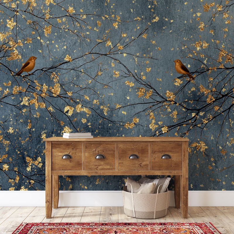 Gold Leaf Chinoiserie Art - Etsy