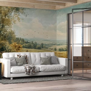 Vintage English Countryside Murals Wallpaper, Oil Painting Rural ...