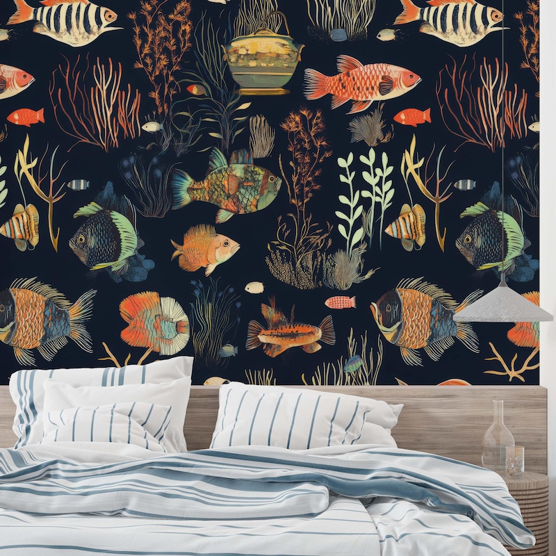 Fish Wallpaper Bathroom - Etsy