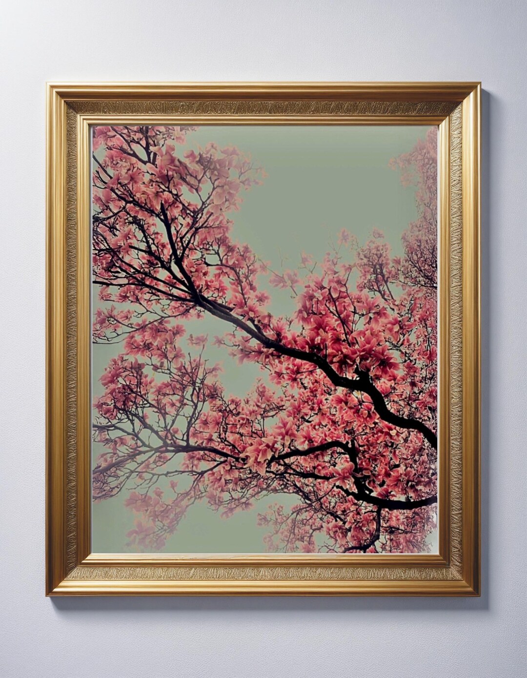 Cherry Blossom Photo Printable Wall Art,vintage Pink Floral Wall Decor ...