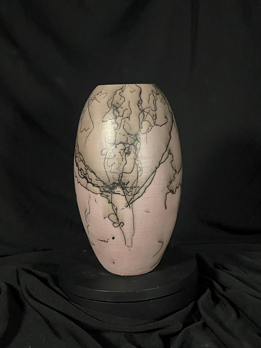 HH 12 - Raku Fired - Horse Hair - Pottery - Ceramics - Vase - Etsy