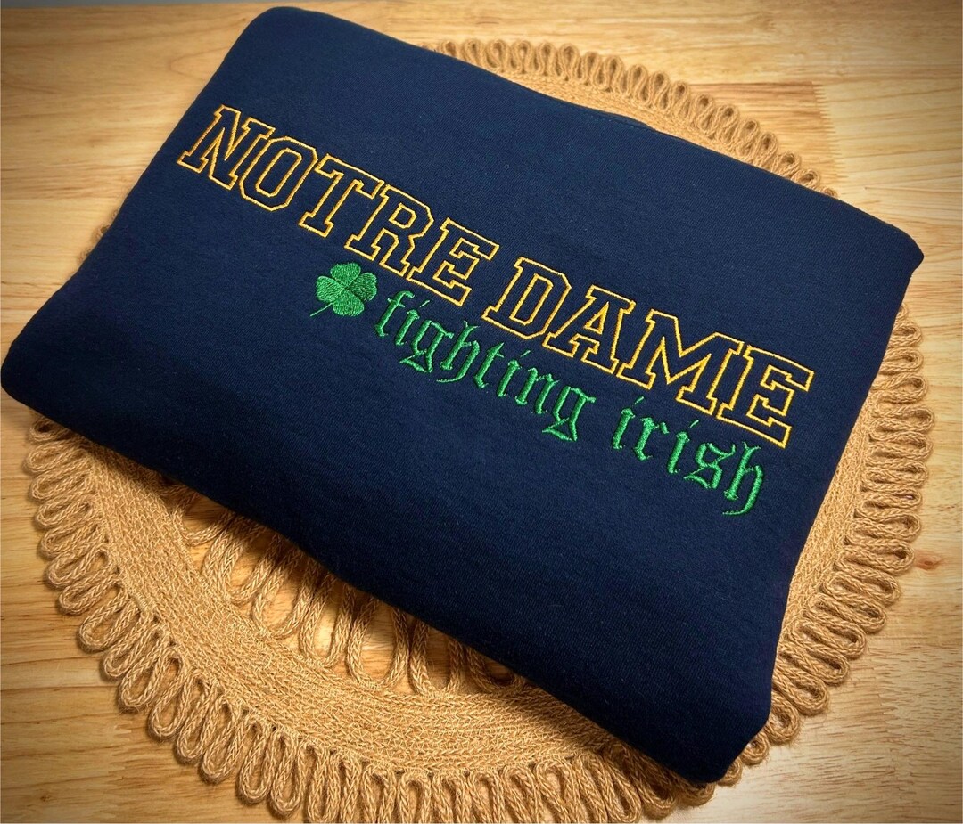 Notre Dame Embroidered Crewneck Sweater | Fighting Irish Sweater ...
