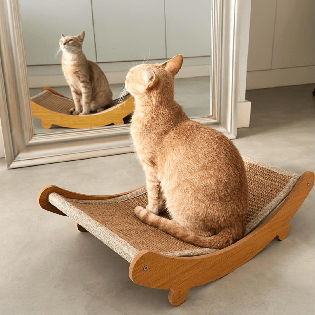 Modern Cat Scratch Lounger | Minimalist Sisal Cat Furniture | Elegant ...
