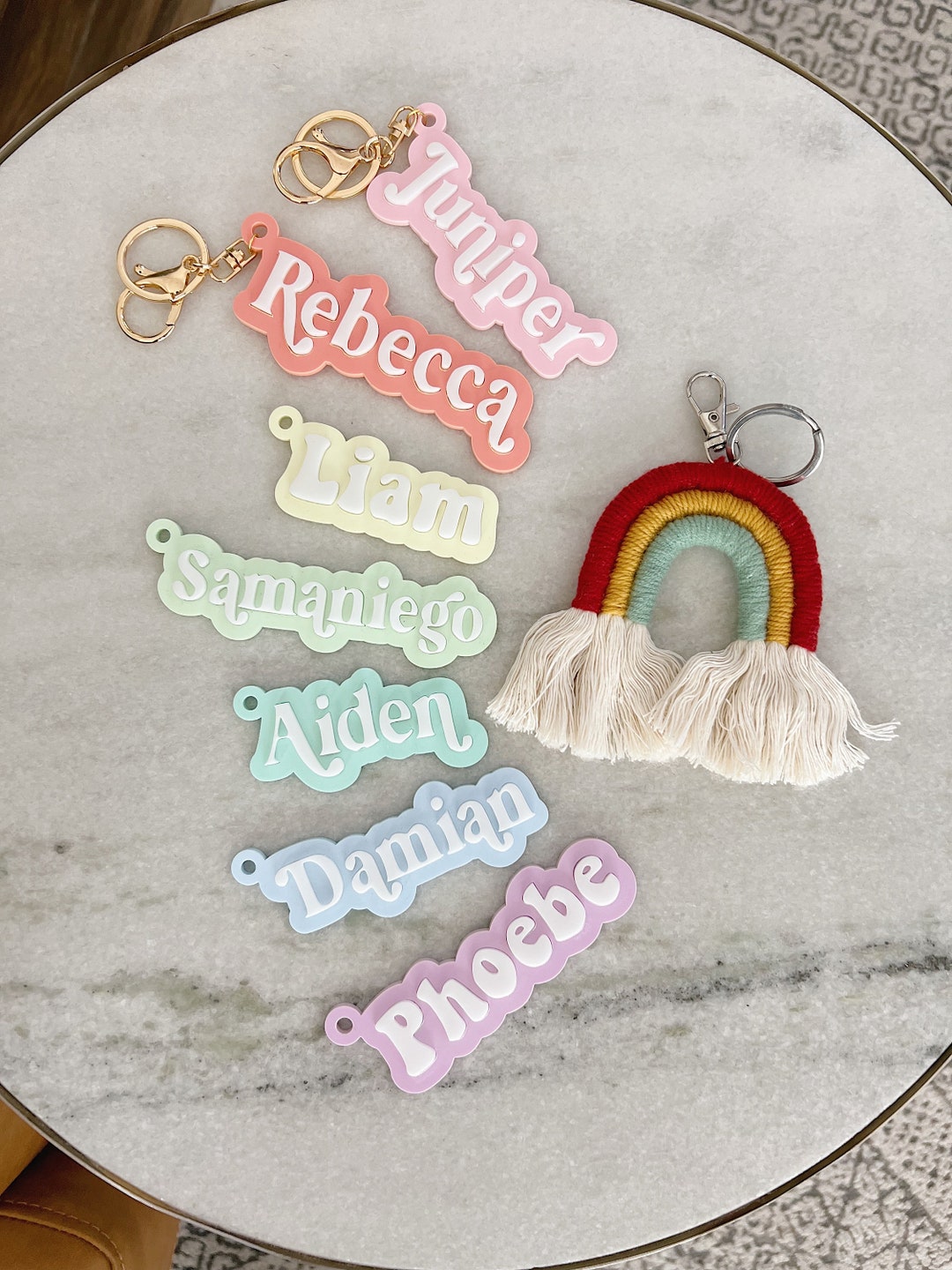 Custom Acrylic Keychain, Name Tag- PASTELS - Etsy