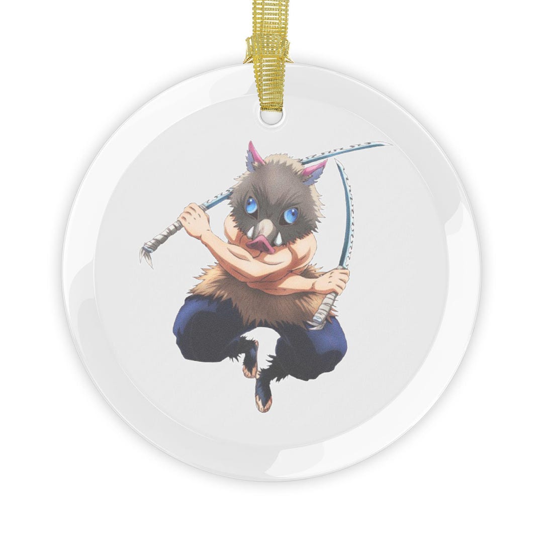 Inosuke Hashibira Glass Ornament, Demon Slayer, Christmas Tree ...