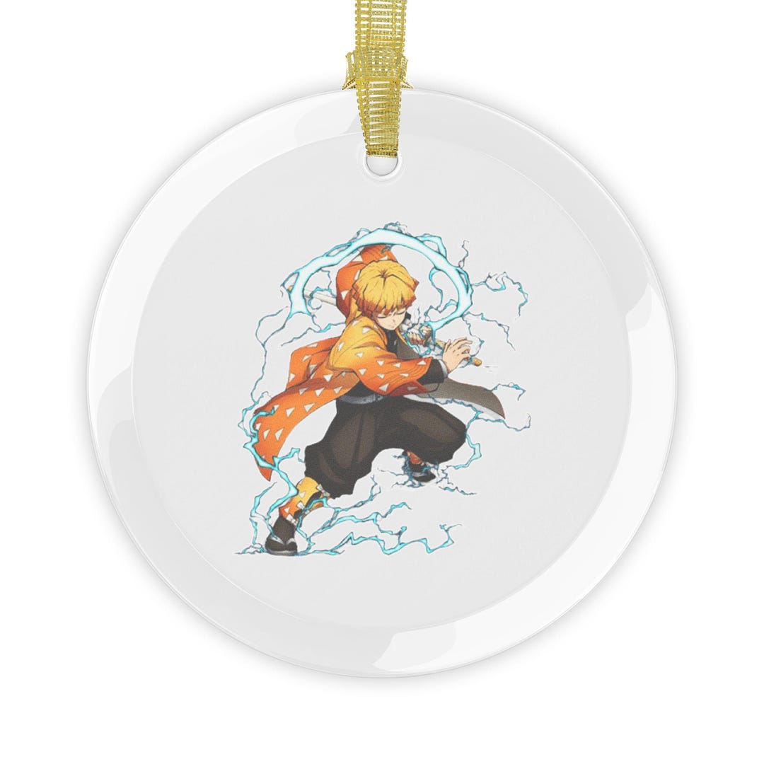 Zenitsu Agatsuma Glass Ornament, Demon Slayer, Christmas Tree ...