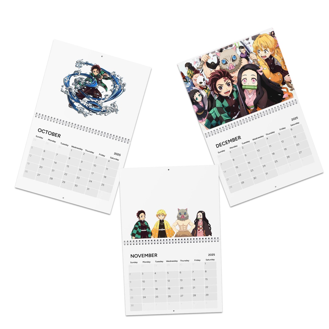 Wall Calendar, Demon Slayer Calendar for 2025, Anime Calendar, Manga ...