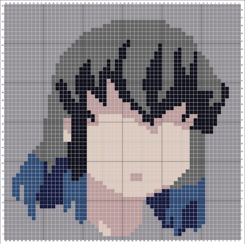 Inosuke Hashibira Silhouette 60x60 Alpha Crochet Pattern - Etsy