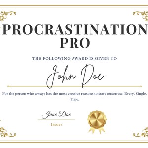 50 Funny Printable Awards for Friends | Funny Work Awards | Hilarious ...