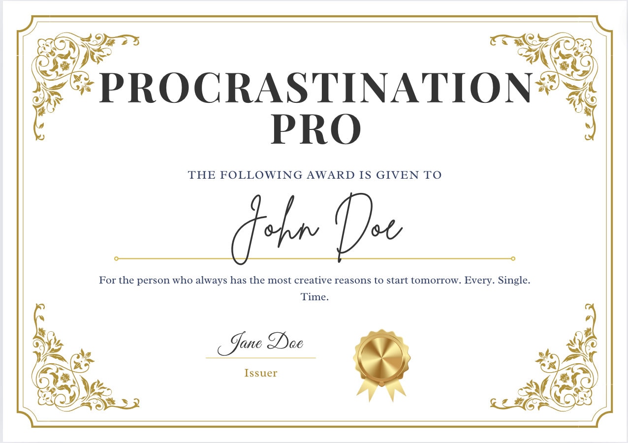 50 Funny Printable Awards for Friends | Funny Work Awards | Hilarious ...