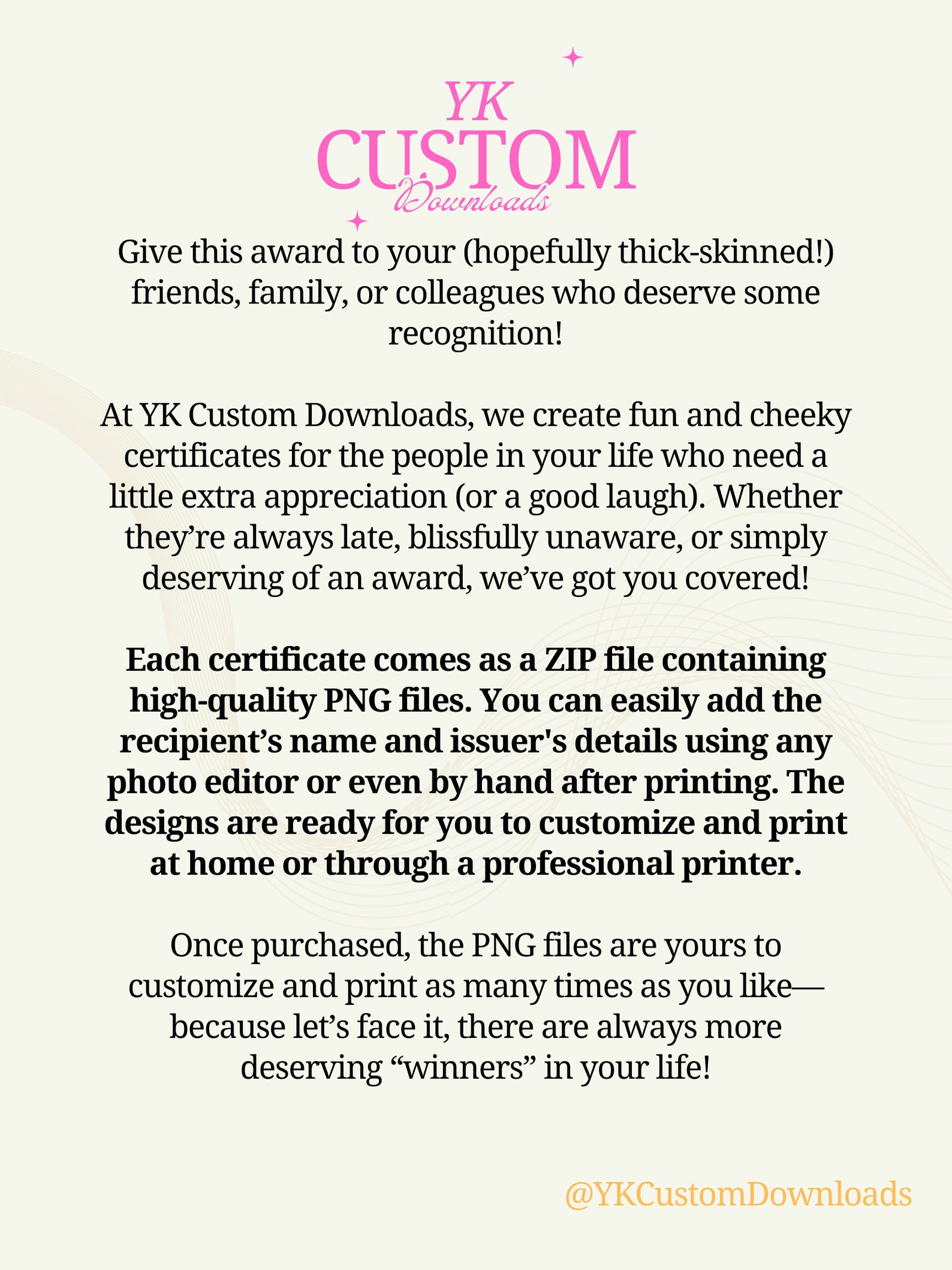 50 Funny Printable Awards for Friends | Funny Work Awards | Hilarious ...