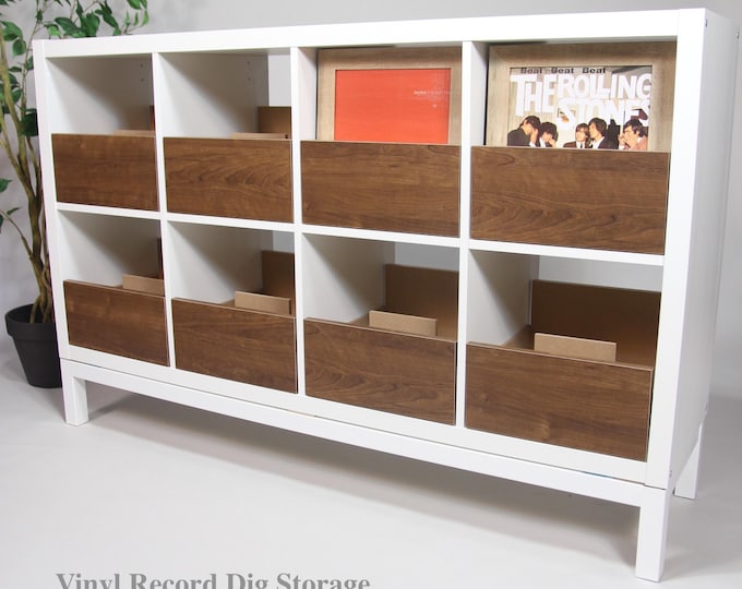 IKEA Kallax Vinyl Record Storage Drawers, LP Dig Cabinet Hack SCRONA ...