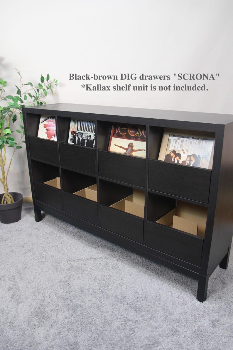 IKEA Kallax Vinyl Record Storage Drawers, LP Dig Cabinet Hack SCRONA - Etsy