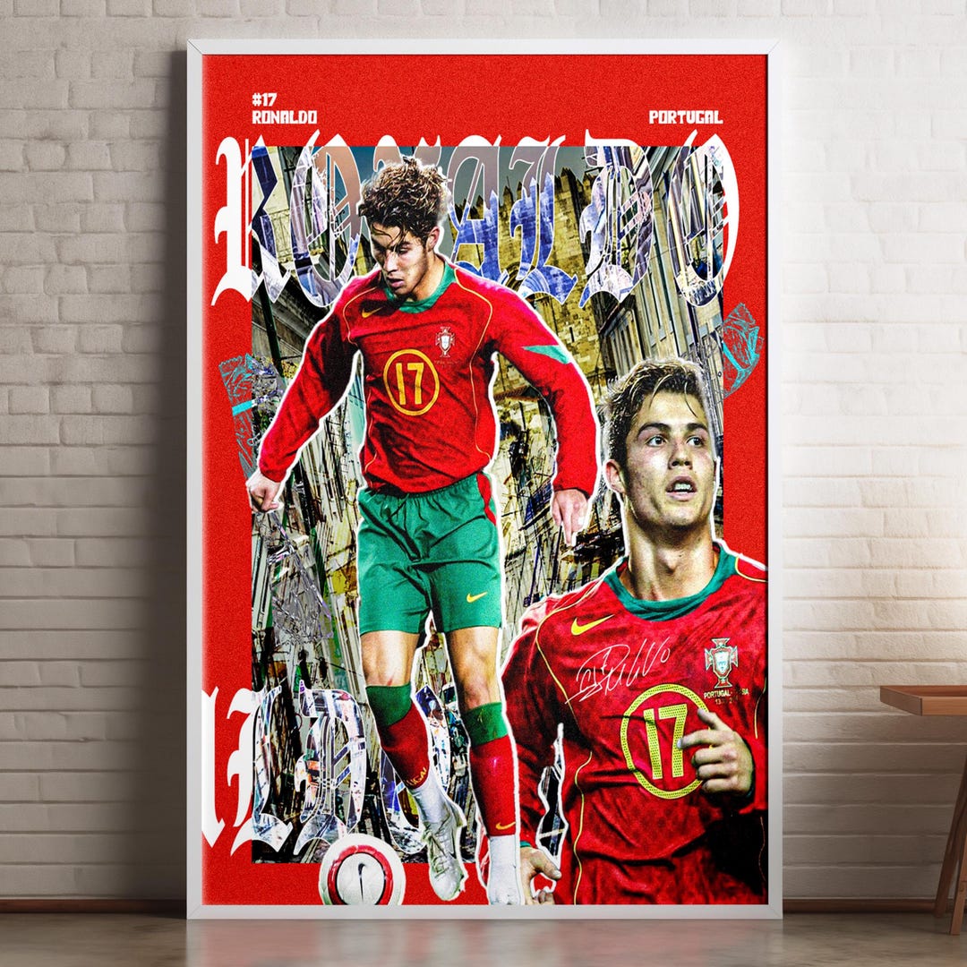 Vintage Cristiano Ronaldo Portugal Poster Print – Young CR7 Football ...