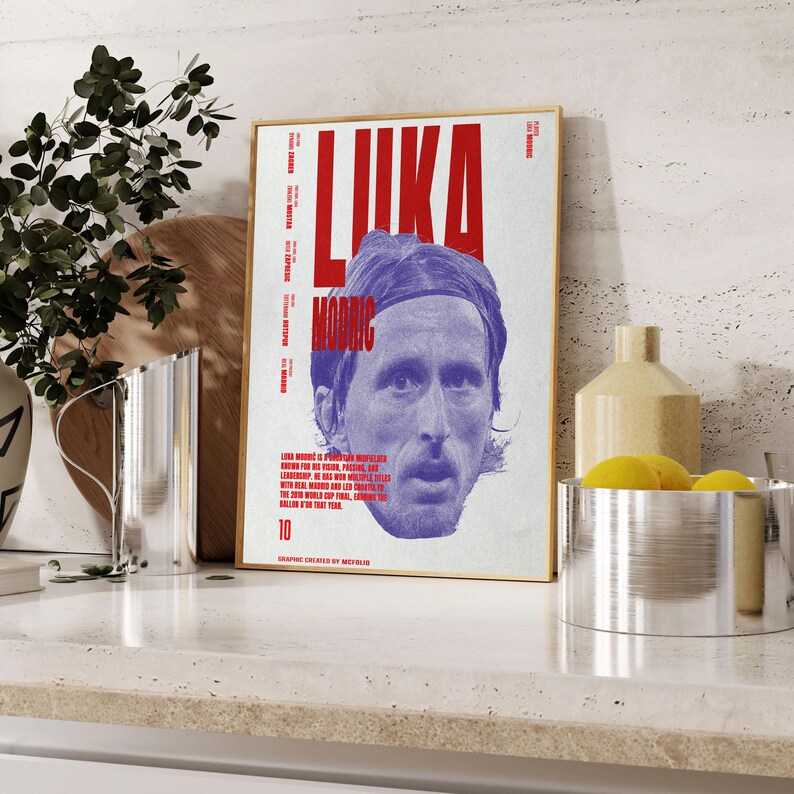 Luka Modric Soccer Wall Art Print - Sports Poster, Contemporary Luka ...