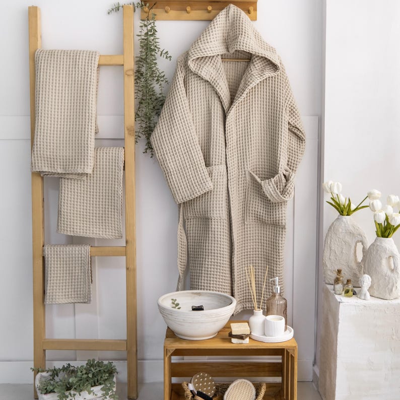 Organic Cotton Waffle Weave Towel Set: Soft Bath & Hand Towels - Etsy