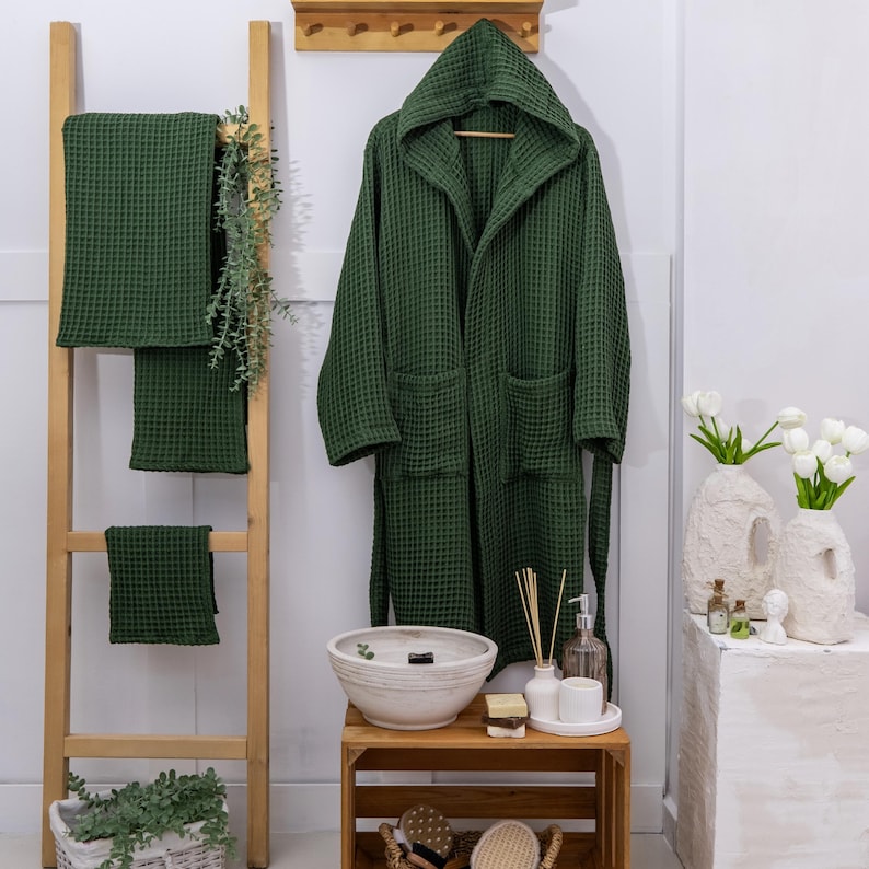 Organic Cotton Waffle Weave Towel Set: Soft Bath & Hand Towels - Etsy