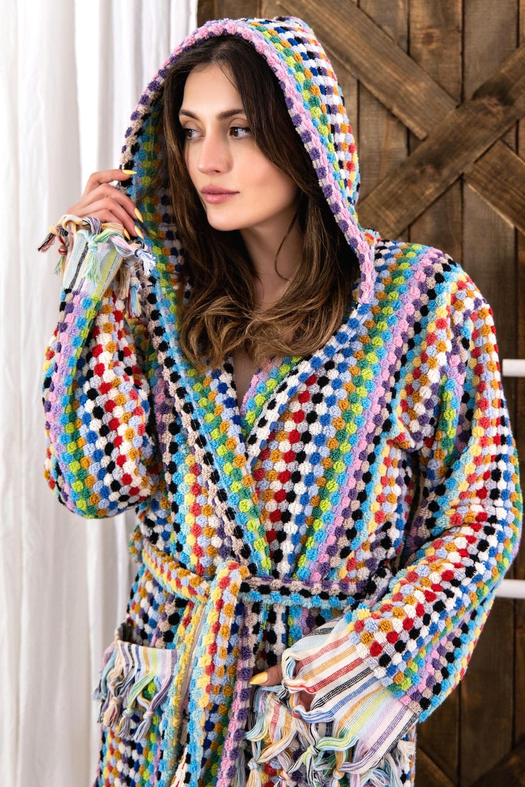 Handwoven Turkish Cotton Bubble Robe: Soft Organic Bathrobe - Etsy