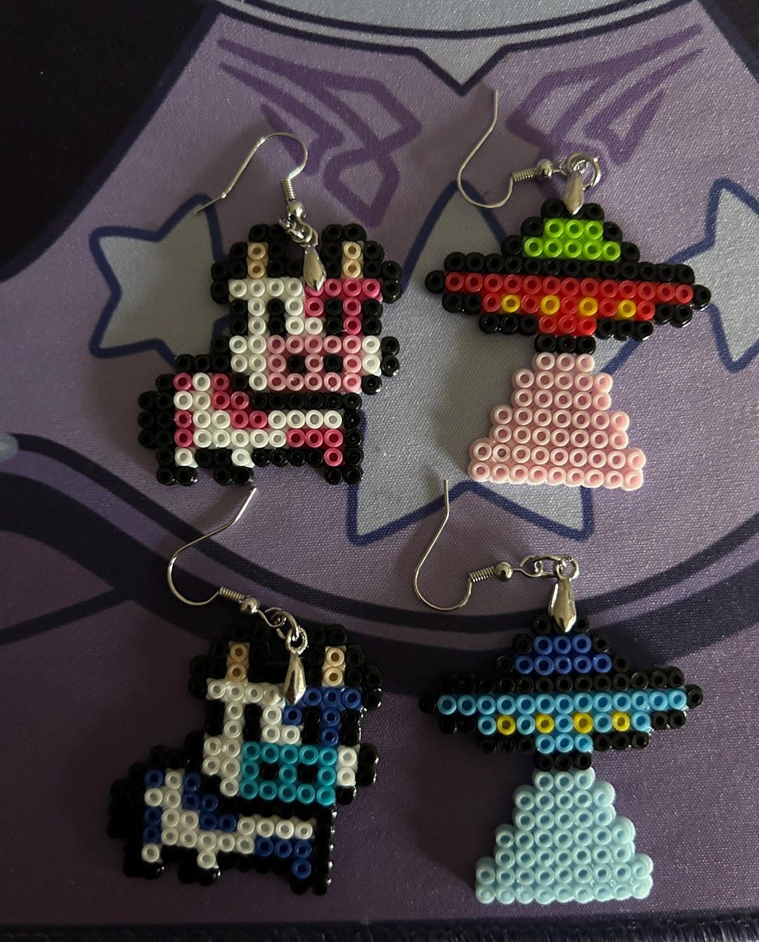 Mismatch Berry Cow Perler Bead Earrings - Etsy