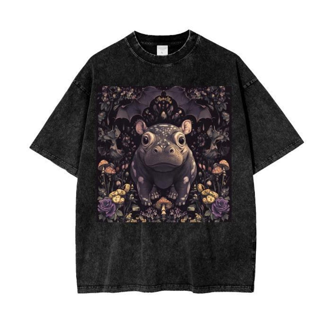 Cottagecore Acid Wash Oversize T-shirt: Grunge Goth Graphic Print- - Etsy