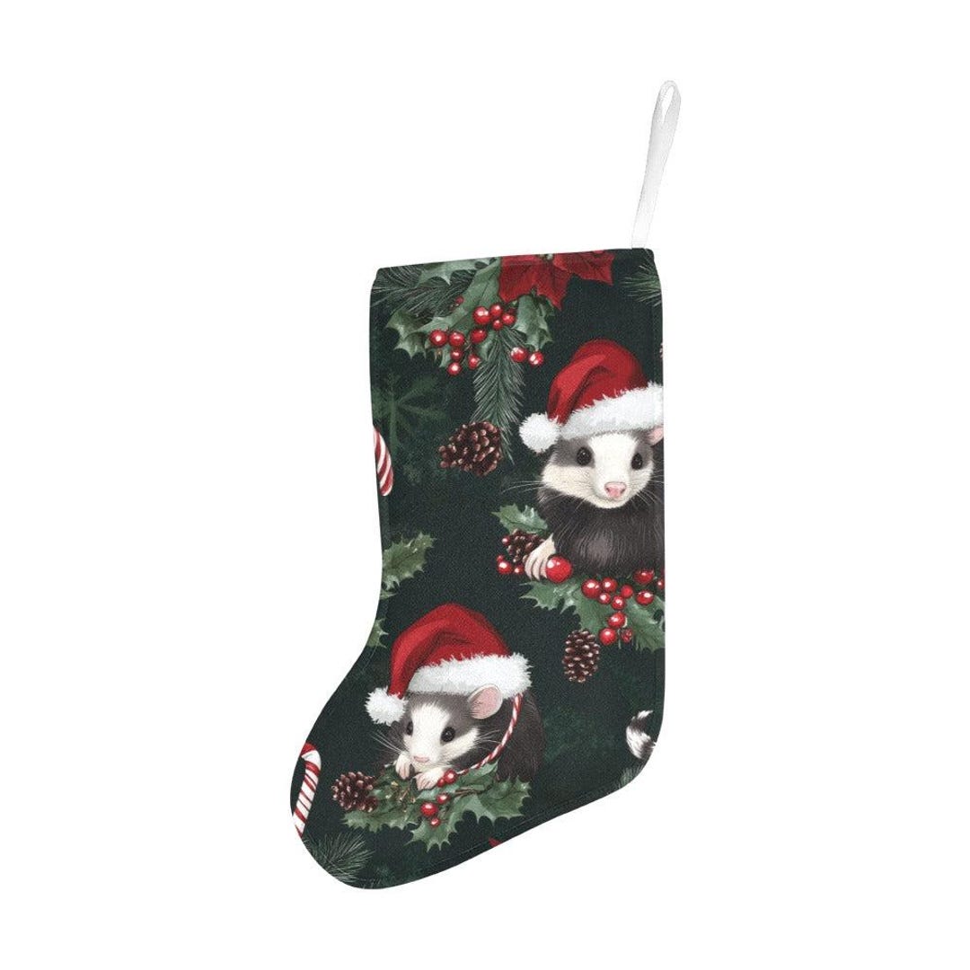 Happy Opossum With Santa Hat on Christmas Tree Christmas Stocking ...