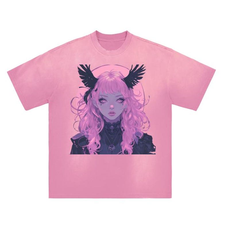 Pink Pastel Goth Anime Bat Wing Full Moon Witch Goddess Goth Monkey ...