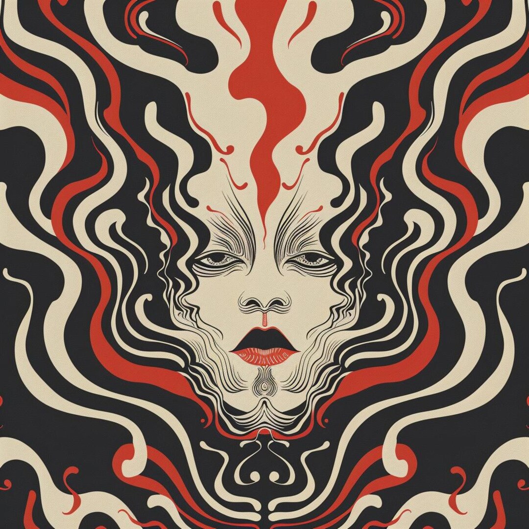 Psyche Wave Face Illusion Sky Psychedelic Unisex Tee Shirt- - Etsy