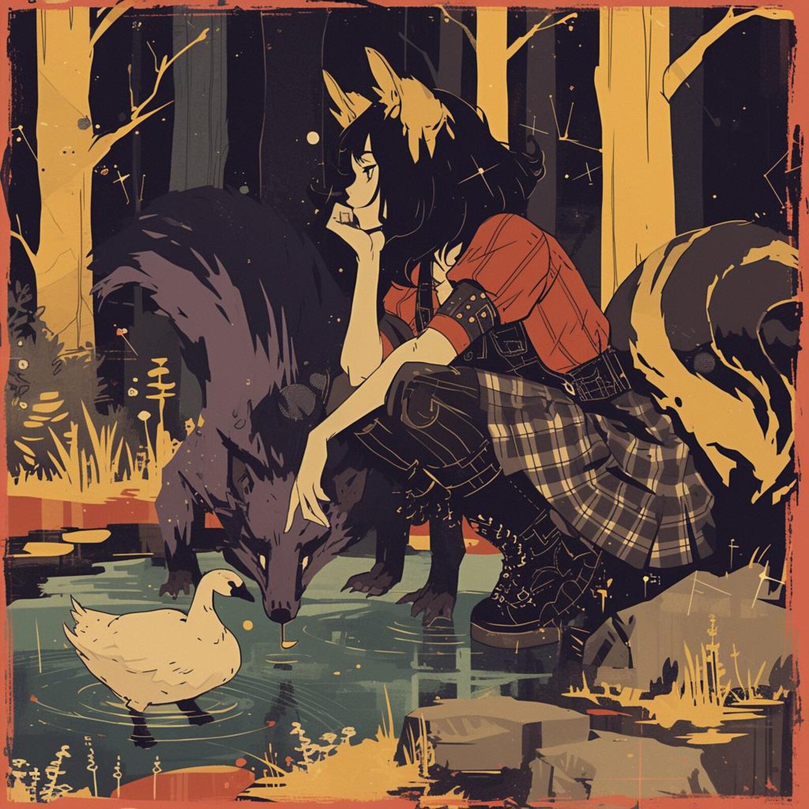 Cottagecore Goose Girl Tee Fox Ears Anime Goth Shirt Steampunk ...