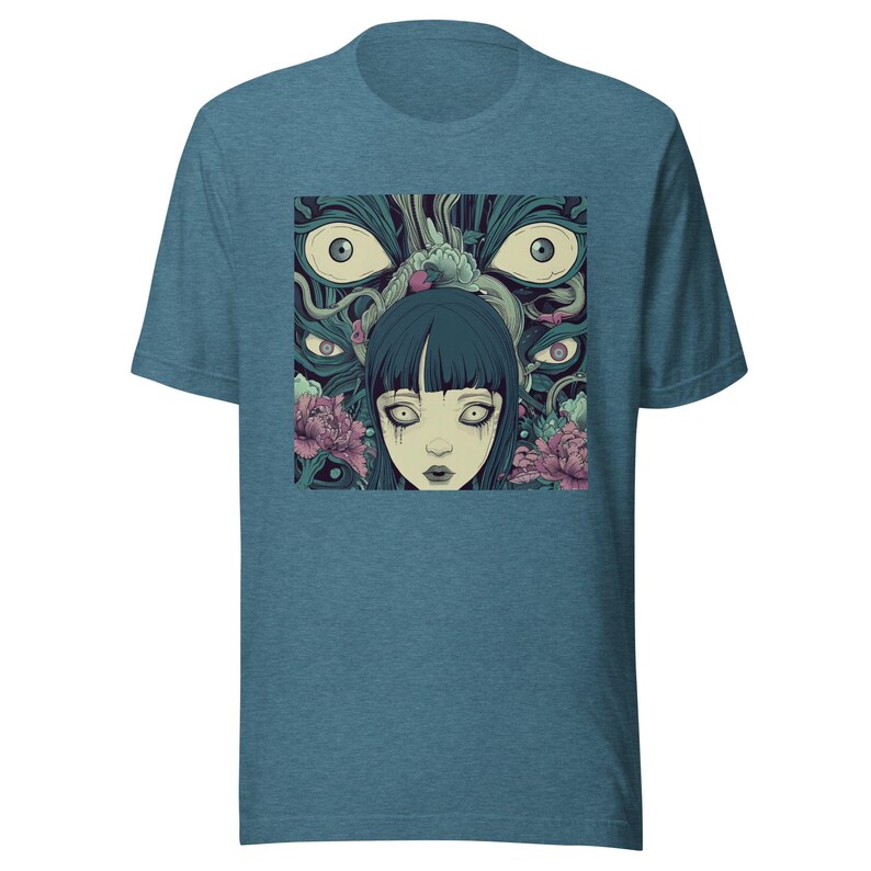 Octo Eye Blue Yokai Horror Girl Unisex Tee-- - Etsy