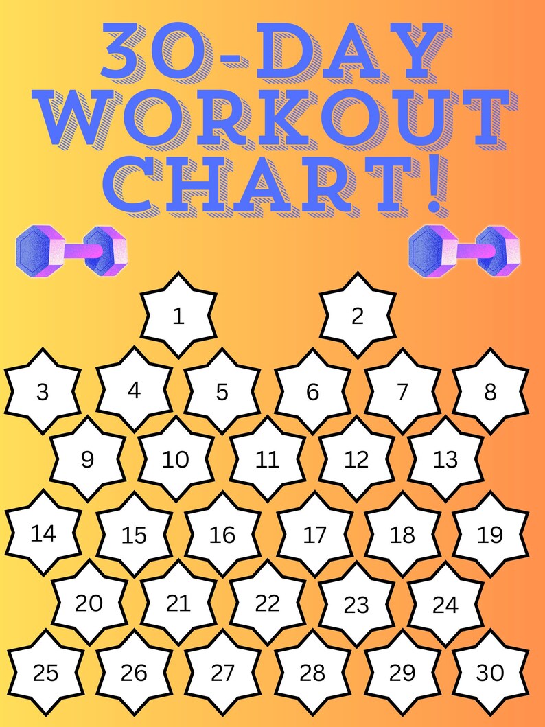 30-day Workout Chart - Etsy