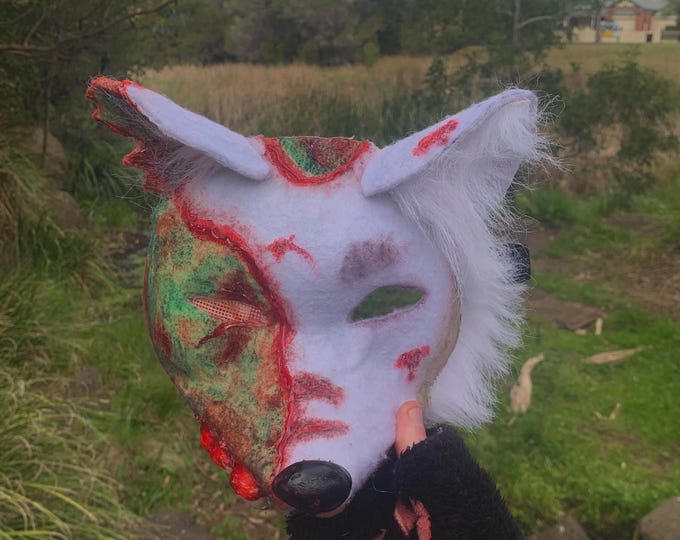 Zombie Arctic Fox Therian Halloween Mask - Etsy
