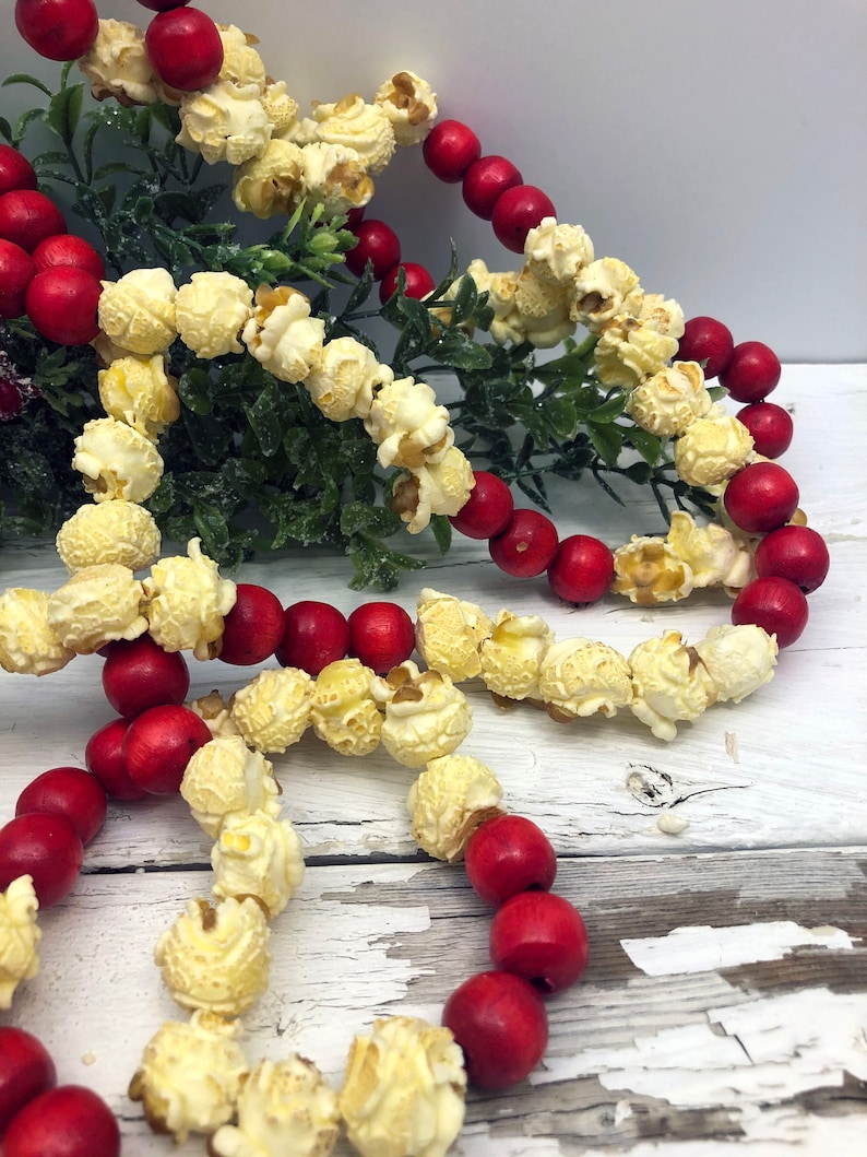 Real Christmas Tree Popcorn Garland 9' Traditional Rustic | Etsy