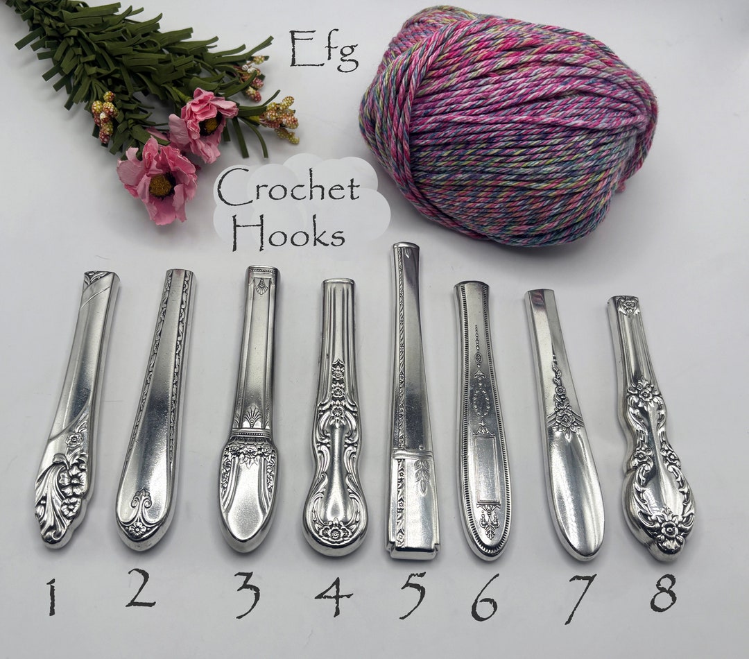 Crochet Hooks Hook Handmade Custom With Vintage Silverplate Ergonomic ...