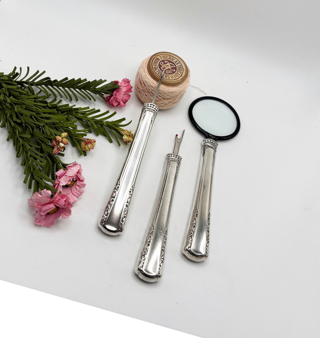 Stiletto, Seam Ripper, Magnifying Glass Sewing Quilting Notions Vintage ...