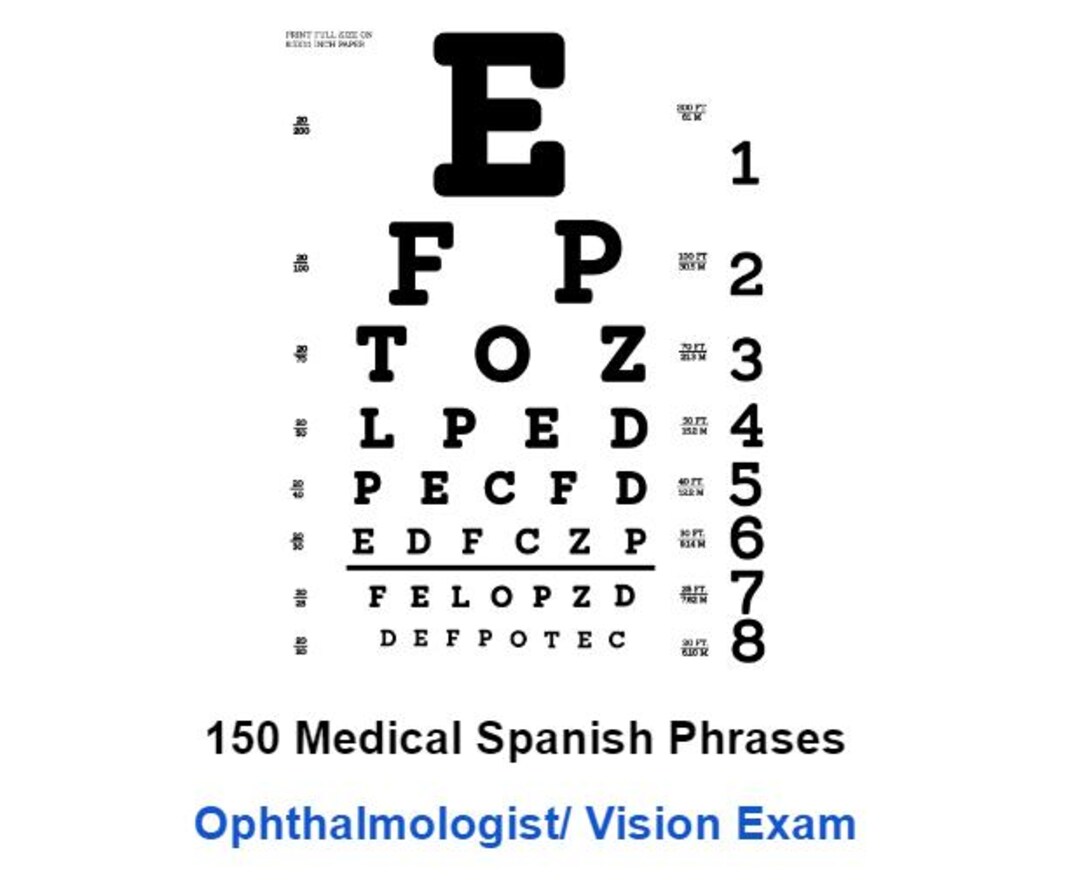 Medical Spanish Ophthalmology Study Guide: Essential Phrases (digital ...