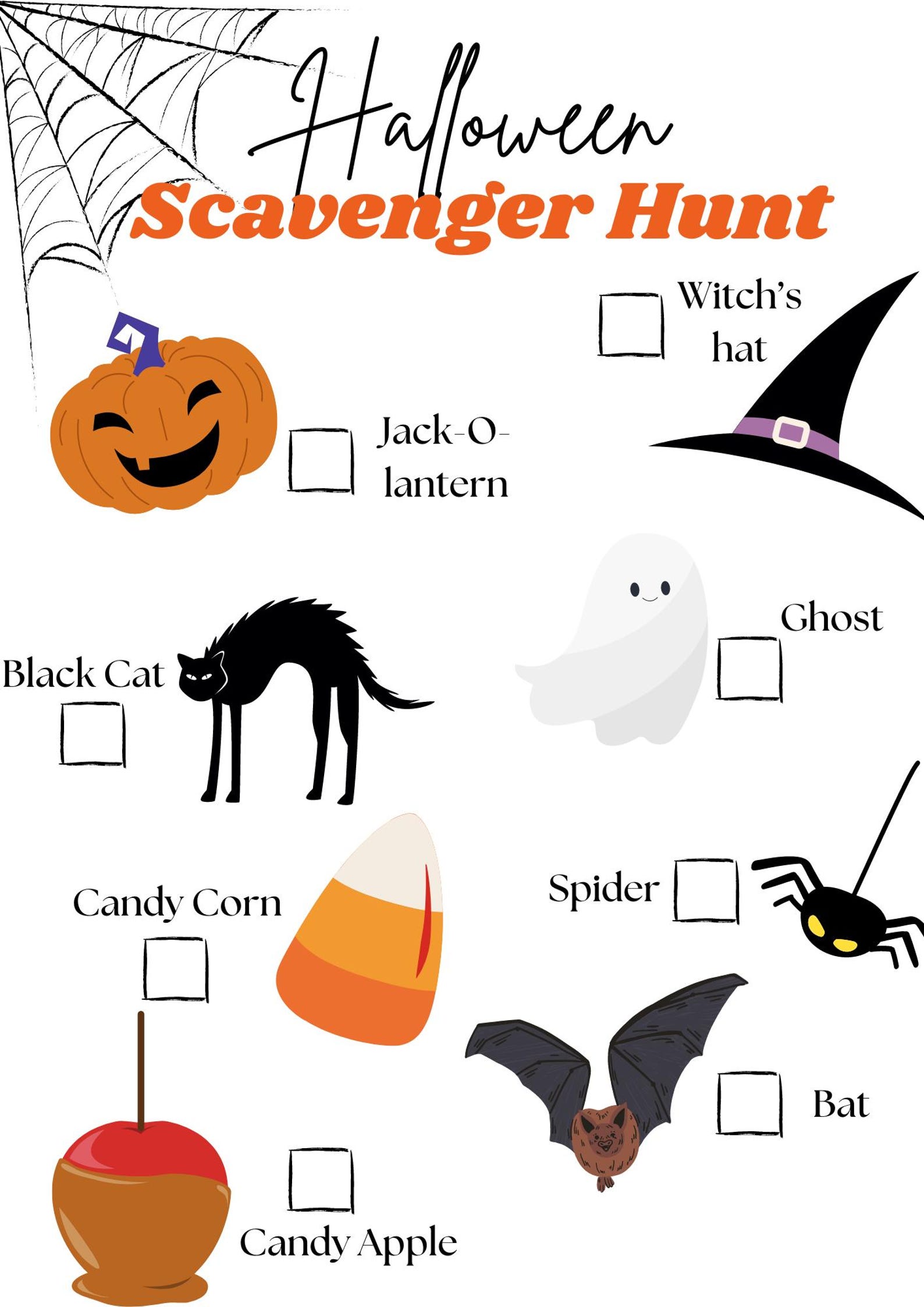 Halloween Scavenger Hunt for Kids, Halloween Activity for Kids ...
