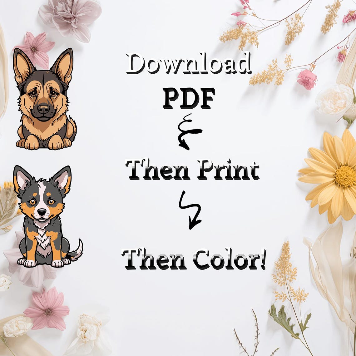 ABC Coloring Pages, Dog Coloring Pages, Cute Dog to Color for Kids - Etsy