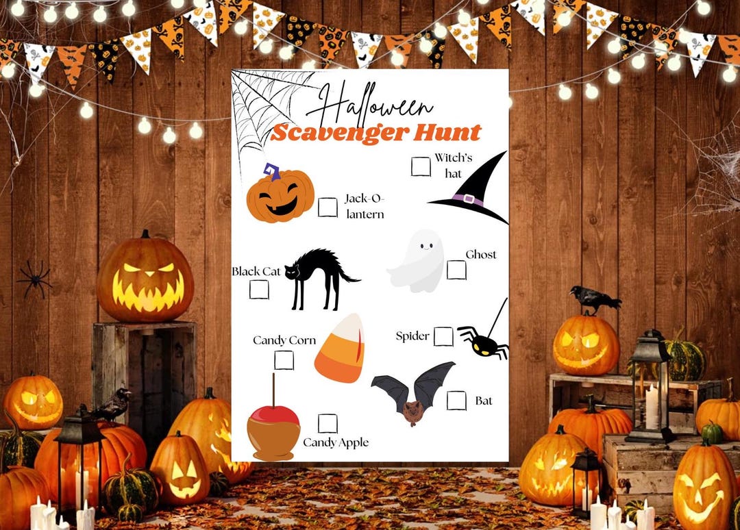 Halloween Scavenger Hunt for Kids, Halloween Activity for Kids ...