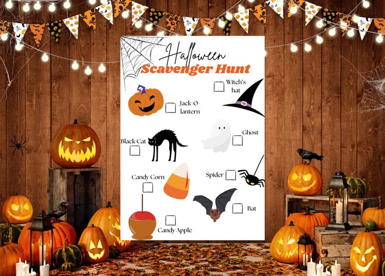 Halloween Scavenger Hunt for Kids, Halloween Activity for Kids ...