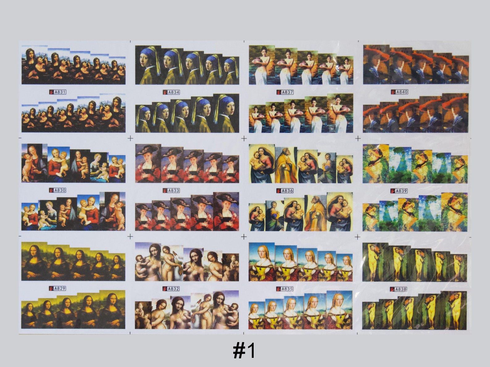 12sets Van Gogh and Da Vinci Mona Lisa Water Transfer Nail Tattoo ...