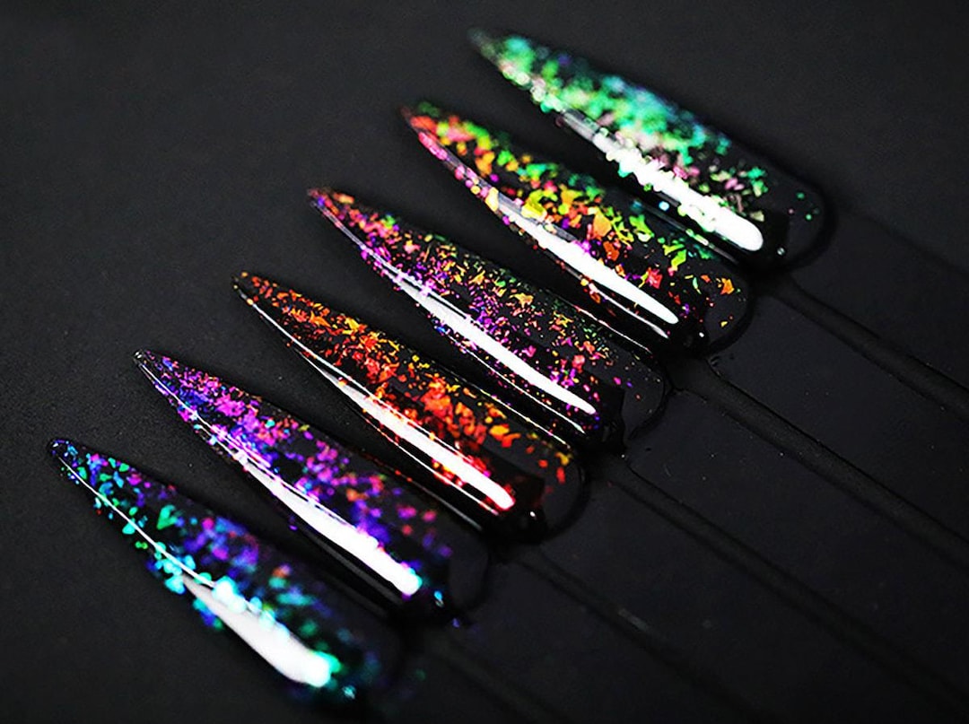 Opal Duochrome Nail Flakes: Iridescent Aurora Glitter Sequins - Etsy