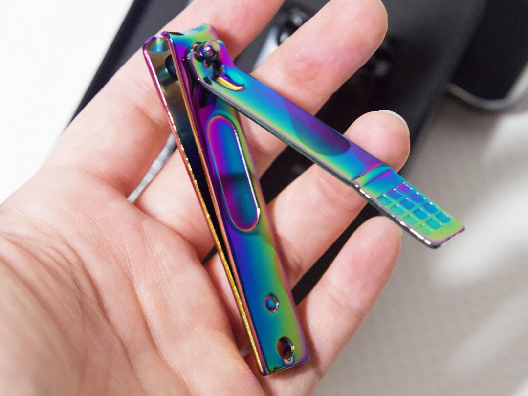 3 Pcs Grip Fingernail Clipper/ Chameleon Titanium Anodize Matte Black ...