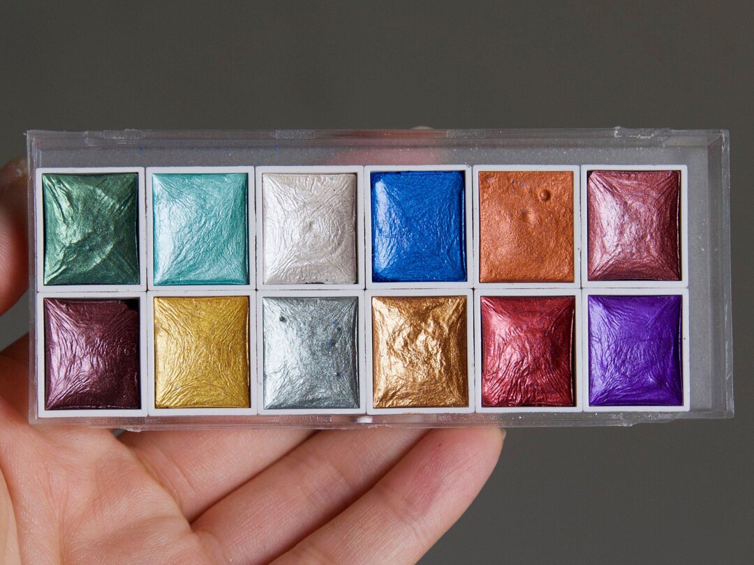 Glitter Metallic Watercolor Set-12 Assorted Colors - Etsy