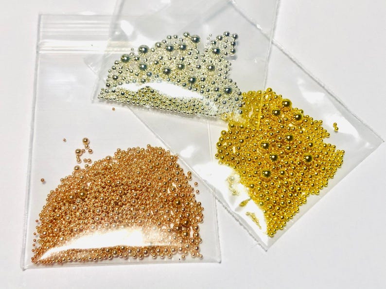 Metallic Caviar Beads/ Silver Gold Nail Micro Beads - Etsy