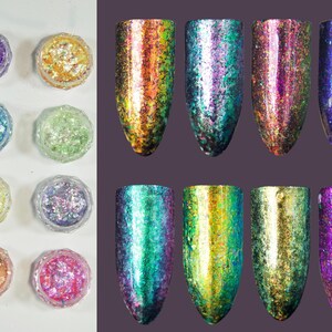 Opal Duochrome Nail Flakes: Iridescent Aurora Glitter Sequins - Etsy
