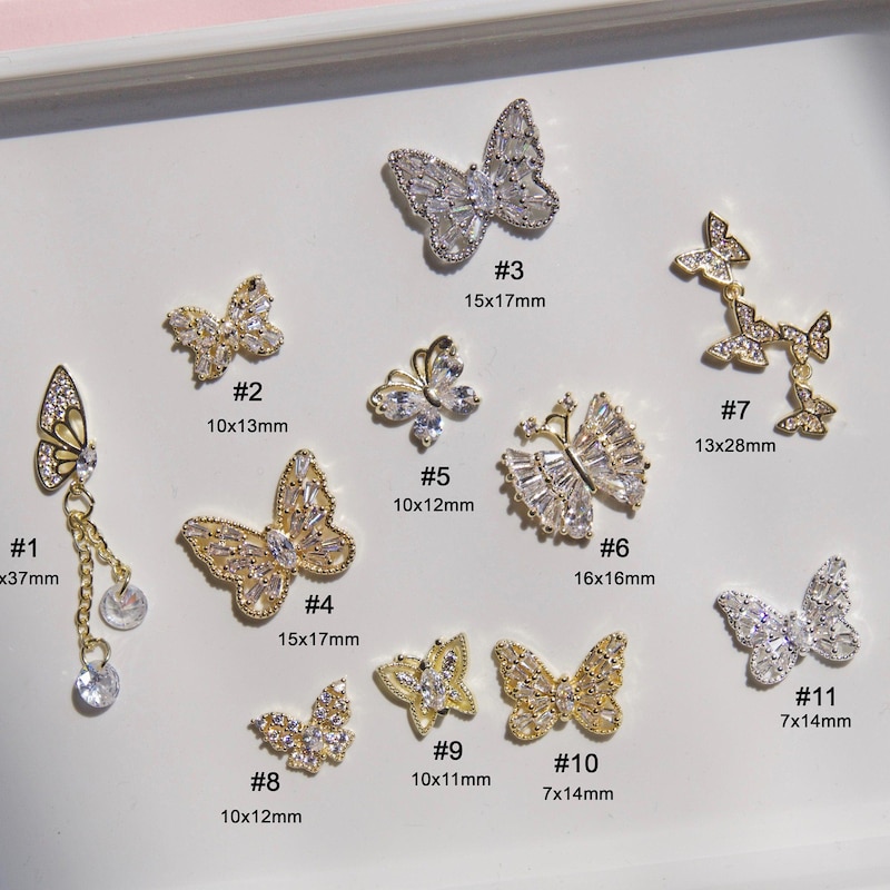 3d Butterfly Nail Charms - Etsy