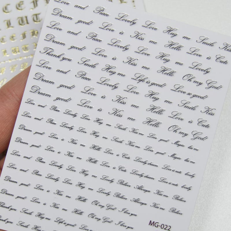 Nail Calligraphy Decal - Etsy